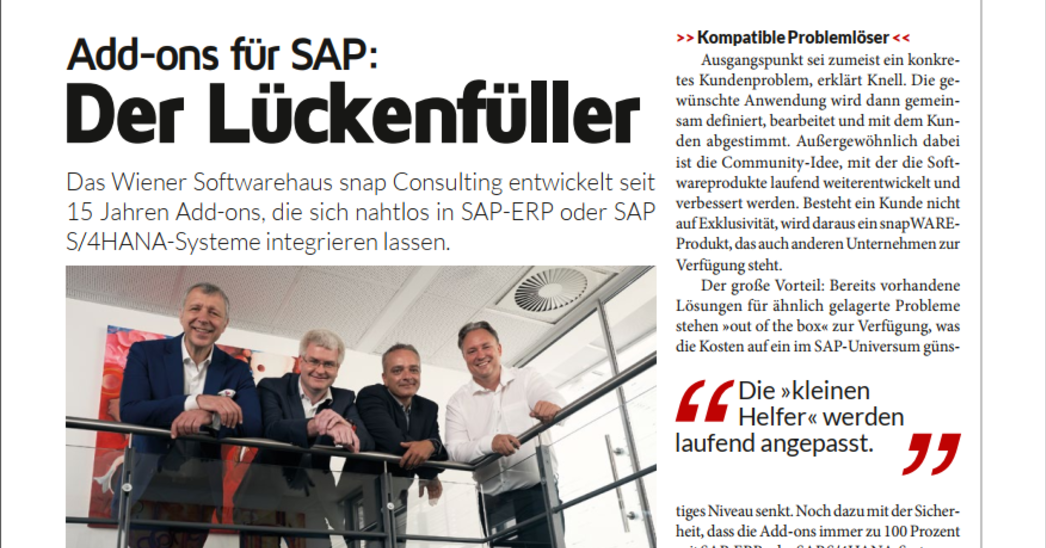 snapWARE im REPORT-Magazin - snap consulting